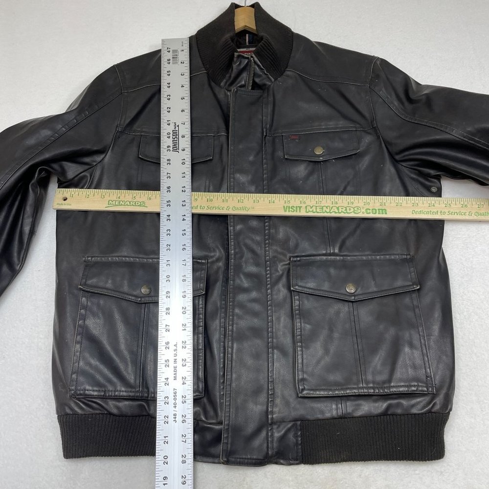 Levis Faux Leather Pvc Trucker Jacket Size Xl Brown Q… - Gem